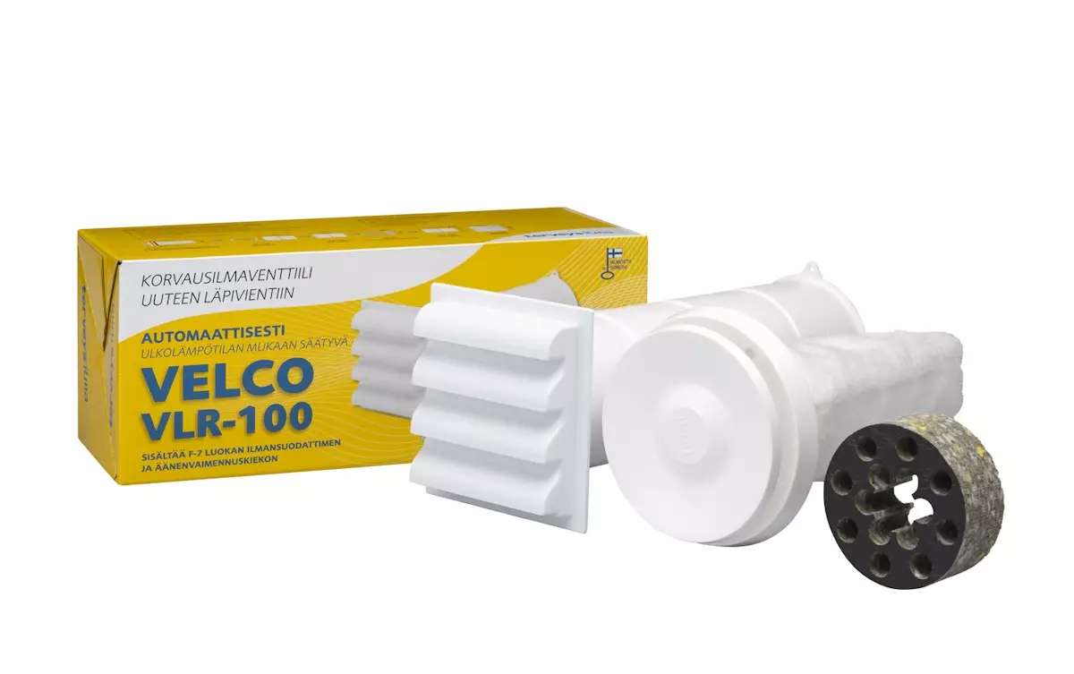 Korvausilmaventtiili Velco VLR-100 Läpivienti - M. Landen Oy verkkokauppa